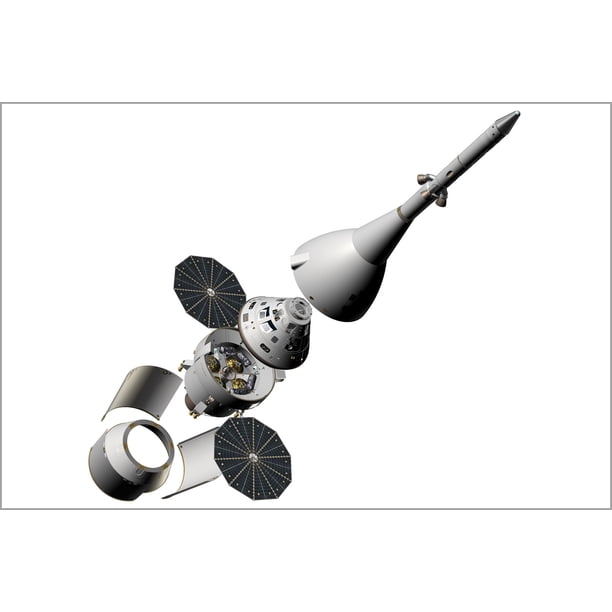 24"x36" Gallery Poster, Exploded view of NASA's Orion spacecraft in its ...