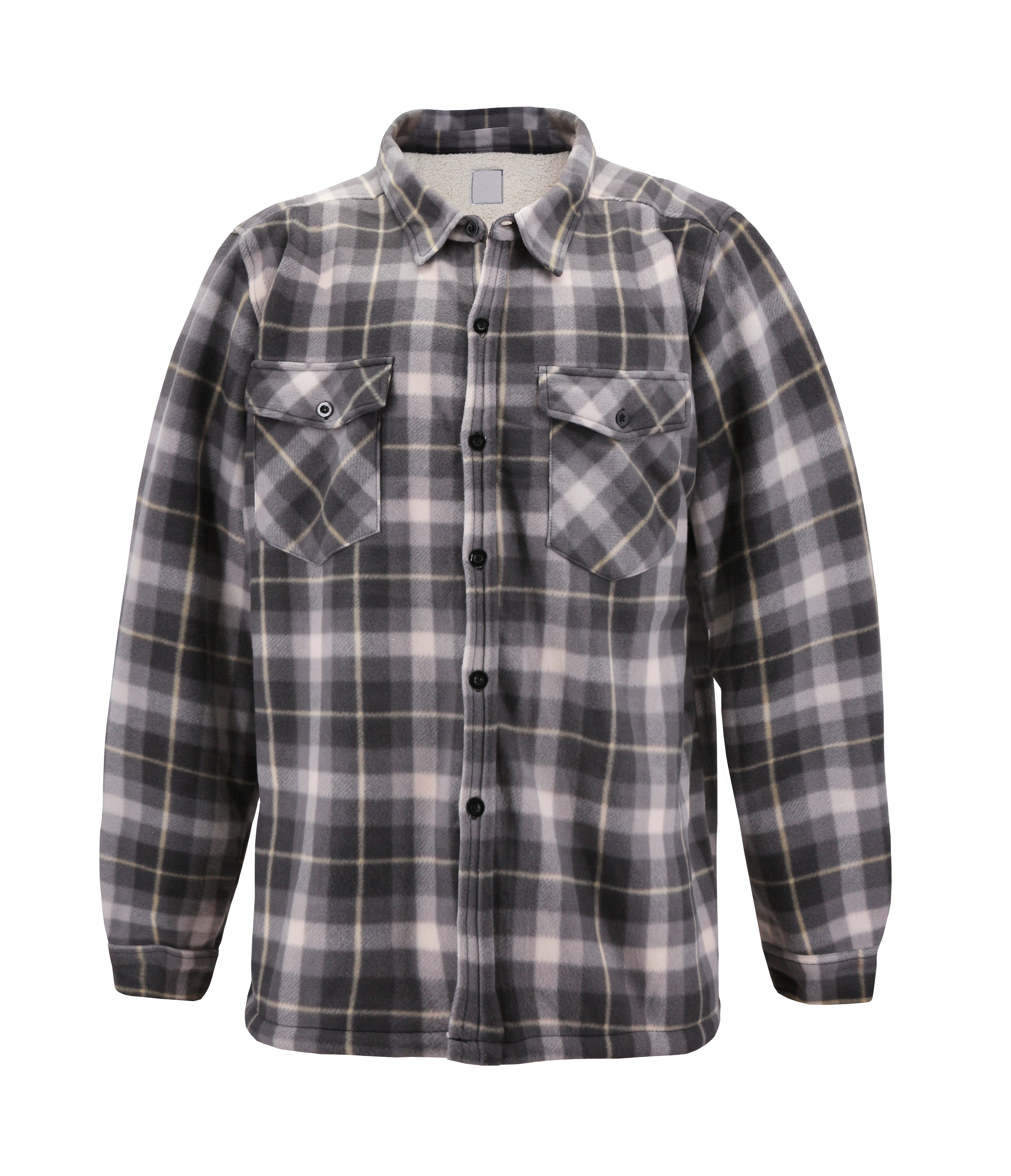 Men's Casual Flannel Button Up Plaid Fleece Warm Sherpa Lined ...