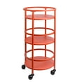 Mainstays 32" 3-Tier Rolling Round Kitchen Storage Bar Cart, Red ...