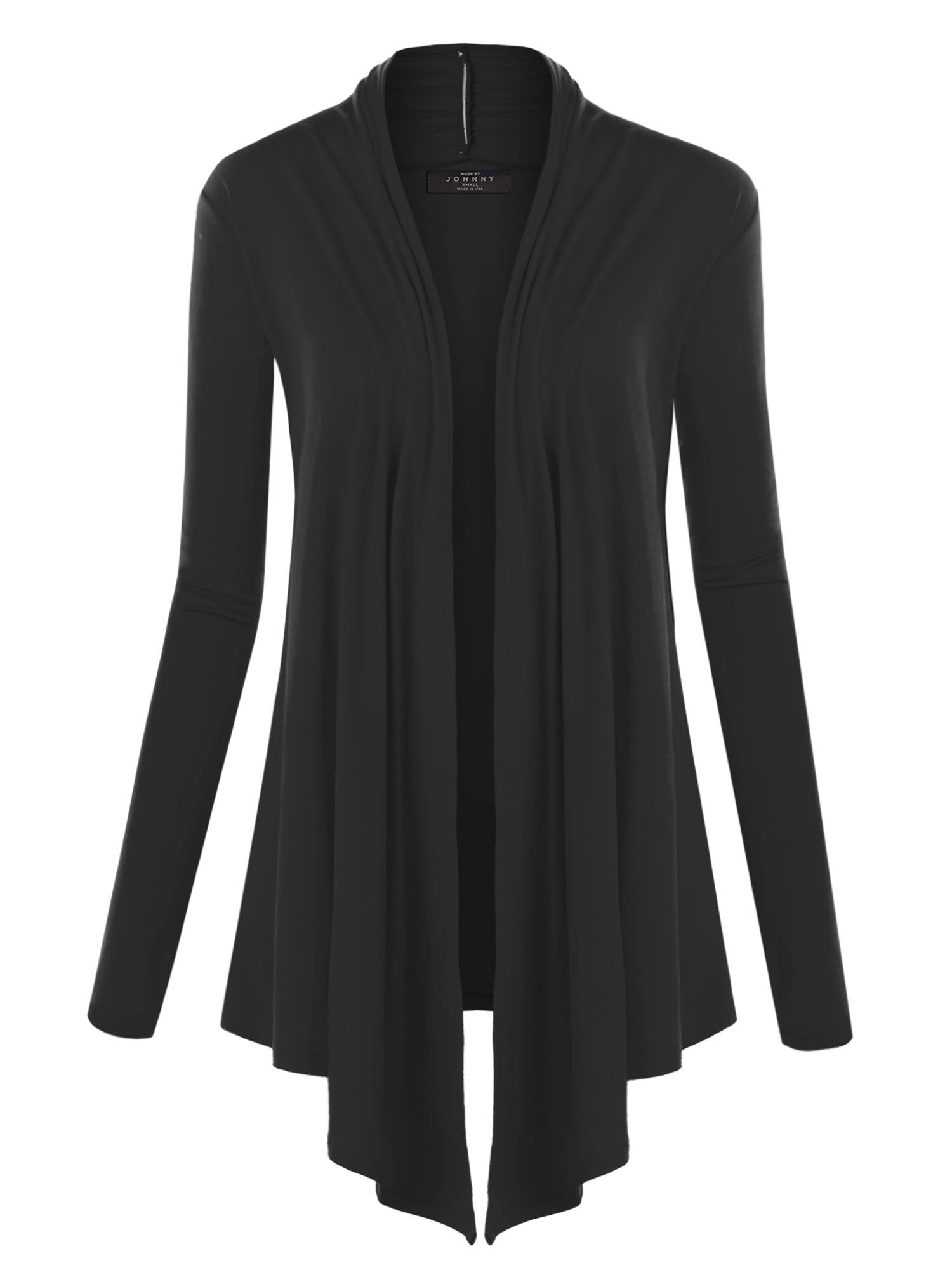 MBJ WSK850 Womens Draped Open- Front Cardigan XL BLACK - Walmart.com