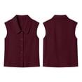 yardsong Peter Pan Collar Shirt Women Sleeveless Tank Tops Summer ...