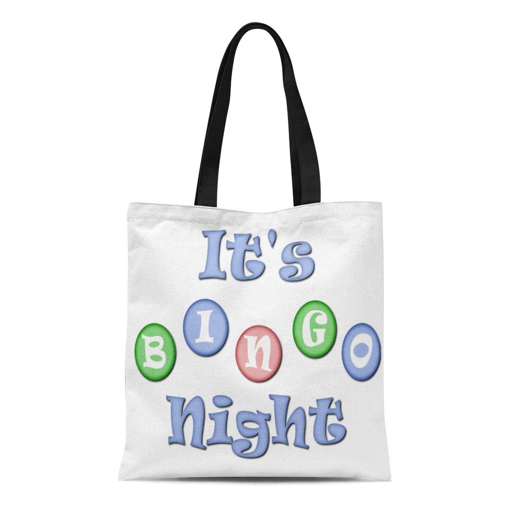 ASHLEIGH Canvas Tote Bag Colorful Game It Bingo Night Gamble Gambling ...