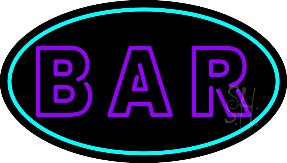 Purple Bar LED Neon Sign 20 x 37 - inches, Clear Edge Cut Acrylic ...