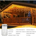 SHIQI-10Ft Christmas Icicle Lights Battery Operated 102LED Fairy Icicle ...
