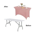 6-Pack Dusty Rose Spandex Table Covers 72x30 Inch Fitted Rectangular ...