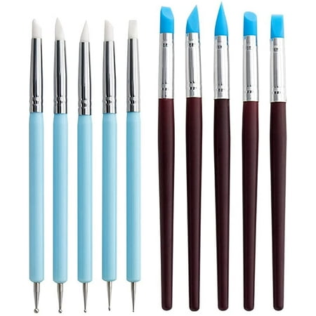 10 Pieces Silicone Clay Sculpting Tools 2 Way Modeling Dotting Tool ...