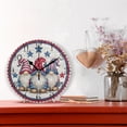 10" Artistic Round Wall Decorative Desk Clock Three Gnomes in Patriotic ...