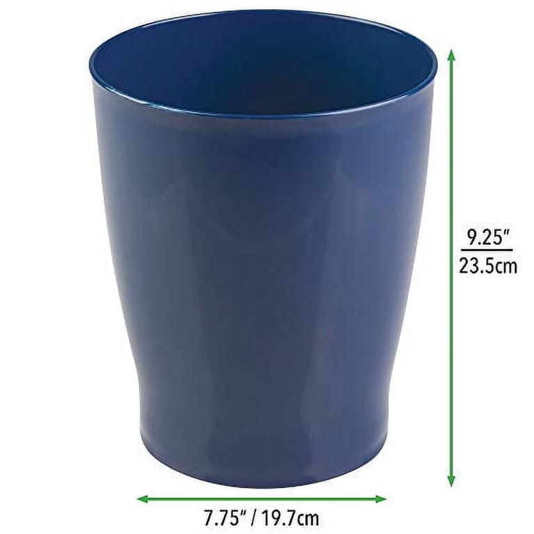 Navy Blue Bathroom Wastebasket Cordoba Ceramic Round Wastebasket
