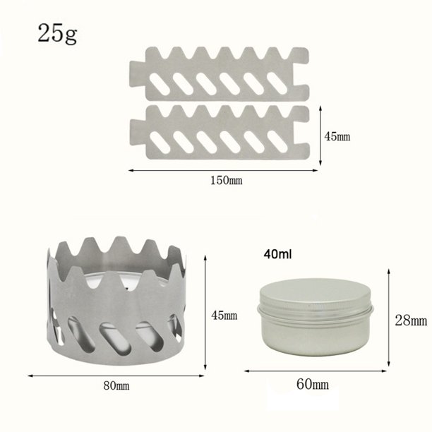 MYG Outdoor Aluminum Alcohol Stove Titanium Windshield with Fire Cover ...