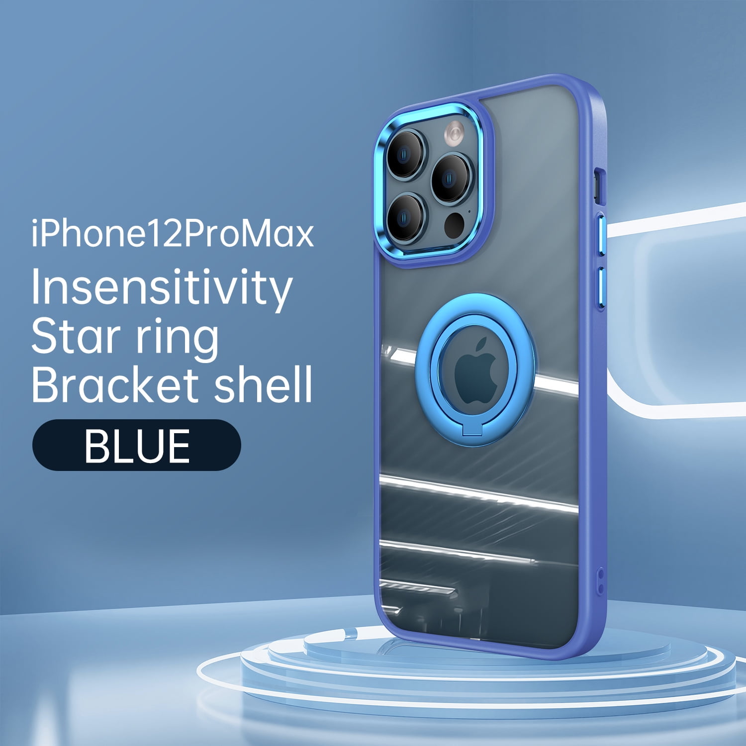 Clear Case for iPhone 12 Pro Max, with Rotated Ring Holder Bracket ...