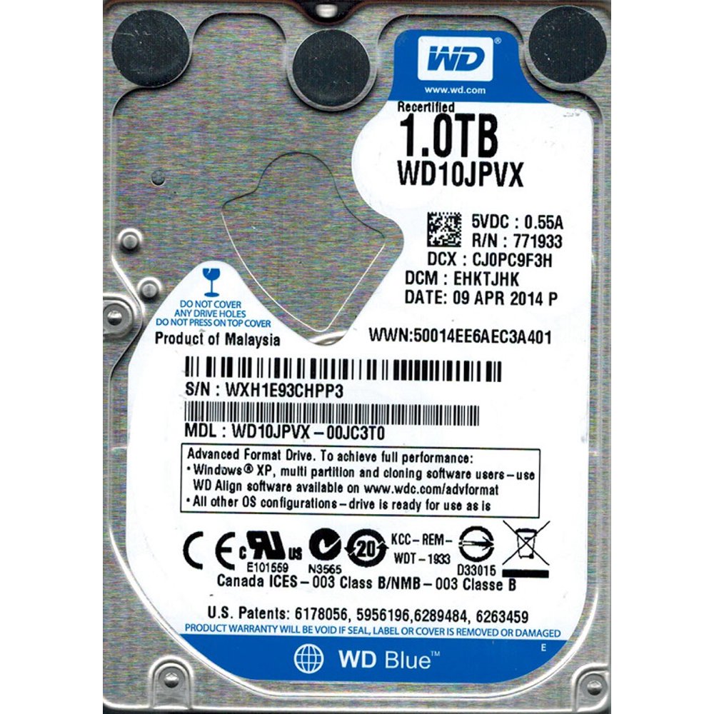 Western Digital WD10JPVX-00JC3T0 1TB DCM: EHKTJHK - Walmart.com ...