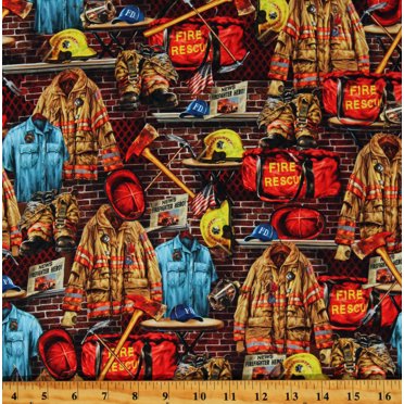 Cotton Fire Trucks Tossed Fire Engines Firefighters Fireman Emergency ...