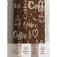 Coffee Beans Sheer Curtains 2 Panels Set Love Heart Vintage Brown Sheer ...