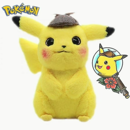 28cm Detective Pikachu Plush Toy Doll Playing Game Cute Pokemon Movie ...