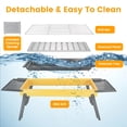 Foldable Charcoal BBQ Grill with Dual Side Shelves Portable Stainless ...