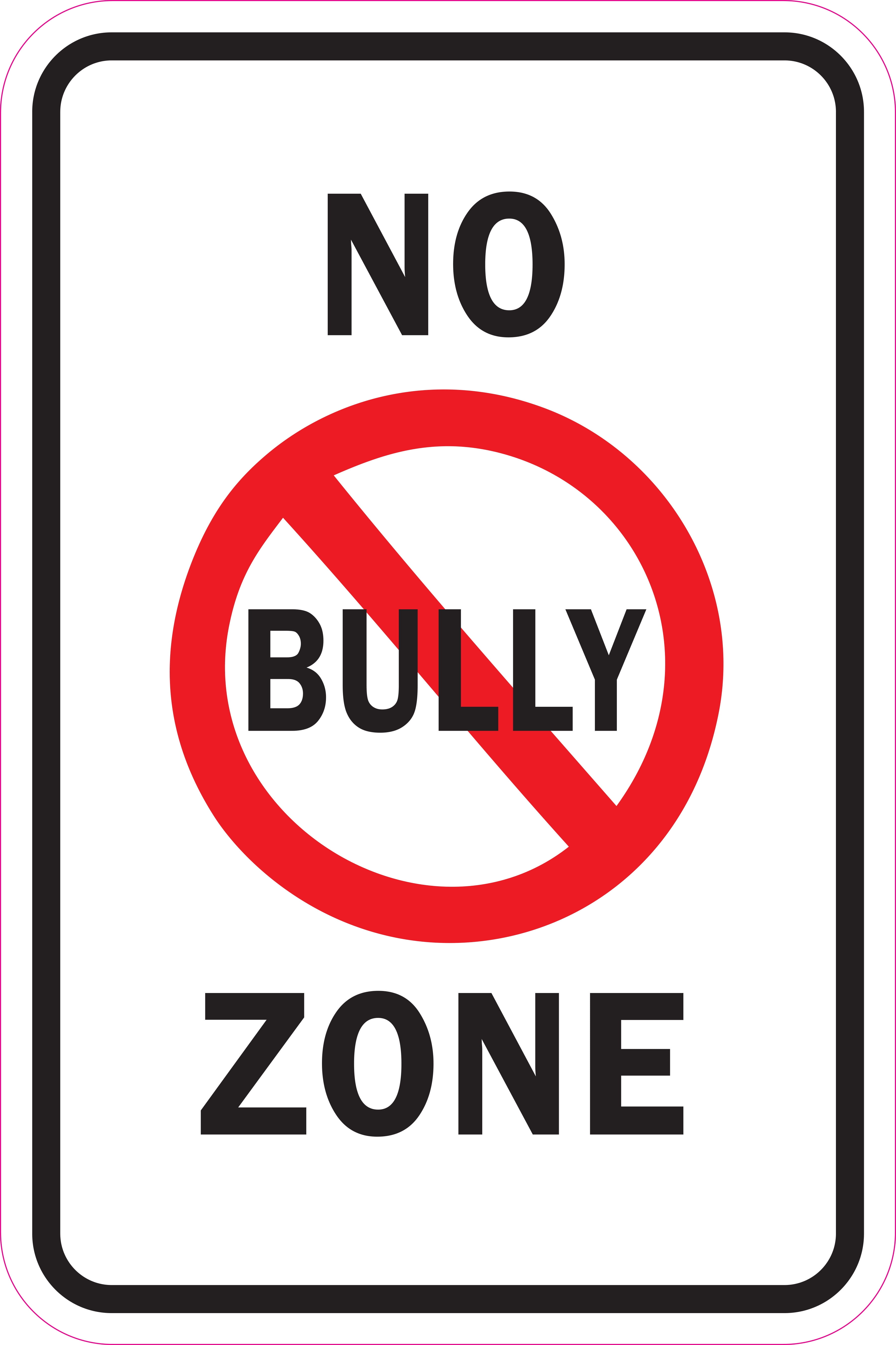 No Bully Zone Sign 12" x 18" Heavy Gauge Aluminum Signs - Walmart.com ...