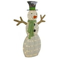 Northlight 43" LED Lighted Snowman with Top Hat and Green Scarf Outdoor ...