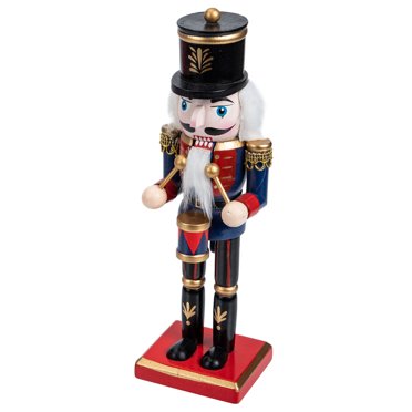 2 x 30cm Wooden Soldier Nutcracker with Drum and , Traditional with ...
