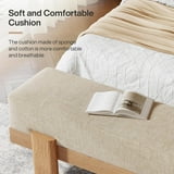 Tribesigns Upholstered Entryway Bench, 55-Inch Fabric Padded Seat, MDF ...