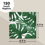150 Pack Tropical Palm Leaf Paper Napkins, Hawaiian Luau Jungle Safari ...