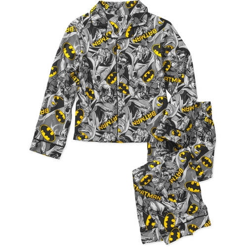 Boys' Licensed 2 Piece Poly Button Front Pajama Sleepwear Set ...