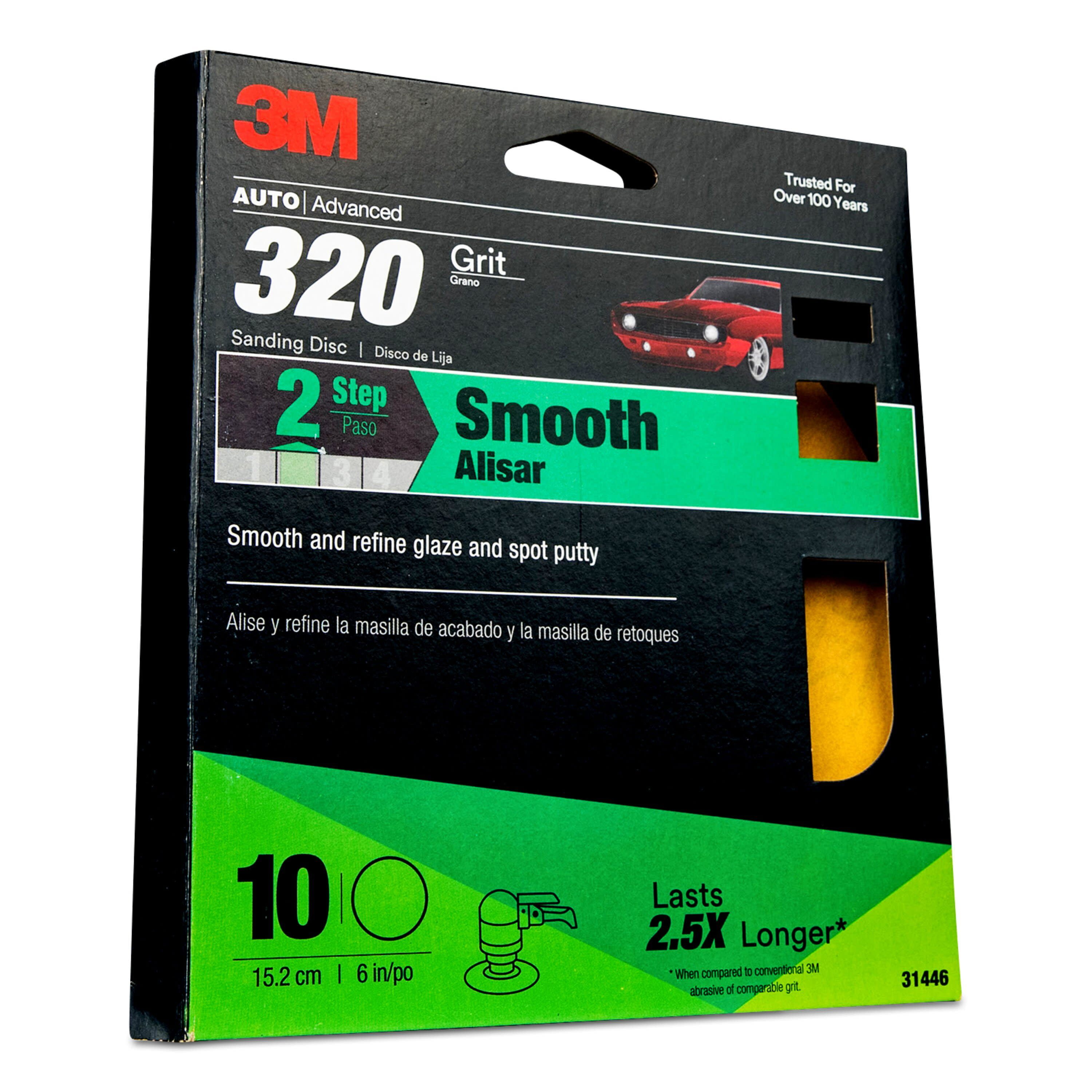 3M Sanding Discs with Stikit Attachment, 31446, 6 in, 320 grit, 10 pack ...