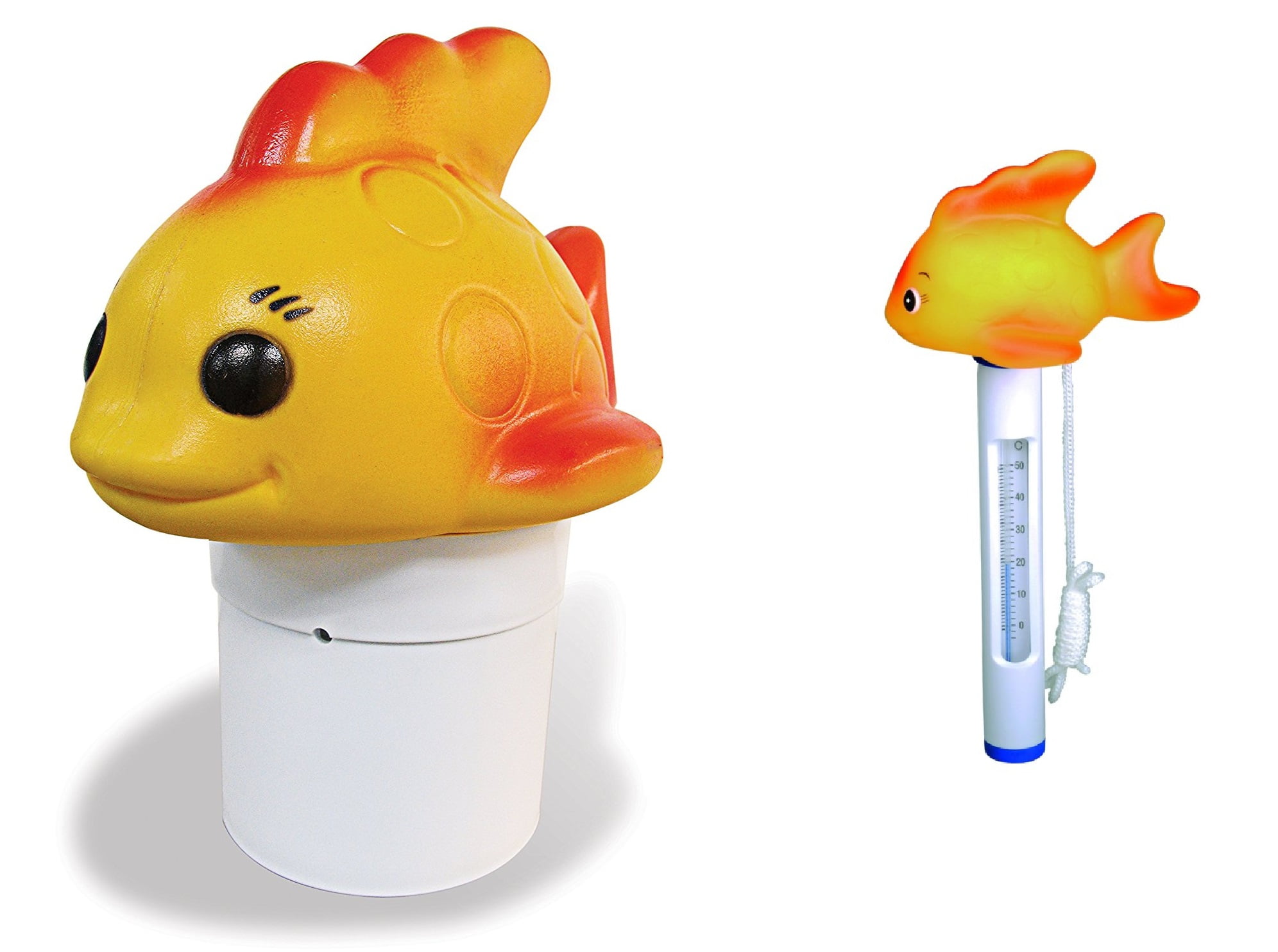 Gold Fish Floating Thermometer and Chlorinator Set for Swimming Pools ...