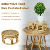 EZLIFE Rattan Round Riser Plant Stand Rattan Wicker Plant Stand Rattan ...