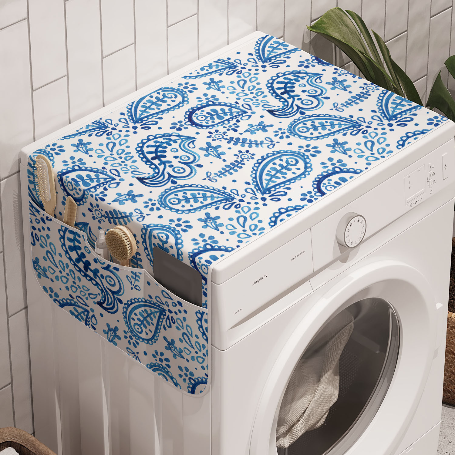 Paisley Washing Machine Organizer, Hand Painting Look Ikat Style ...