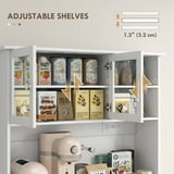 HOMCOM Pantry Storage Cabinet w/ Charging Station, White - Walmart.com