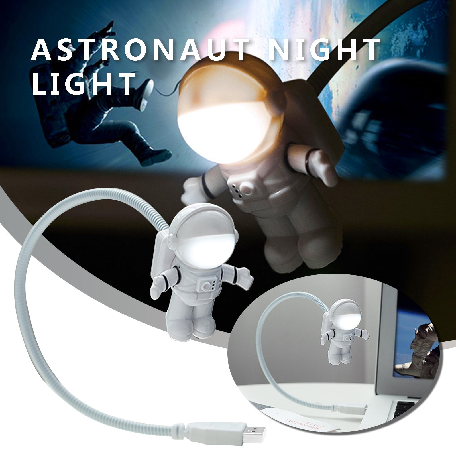 Creative Astronaut USB Lámpara de luz LED Accesorio para computadora ...