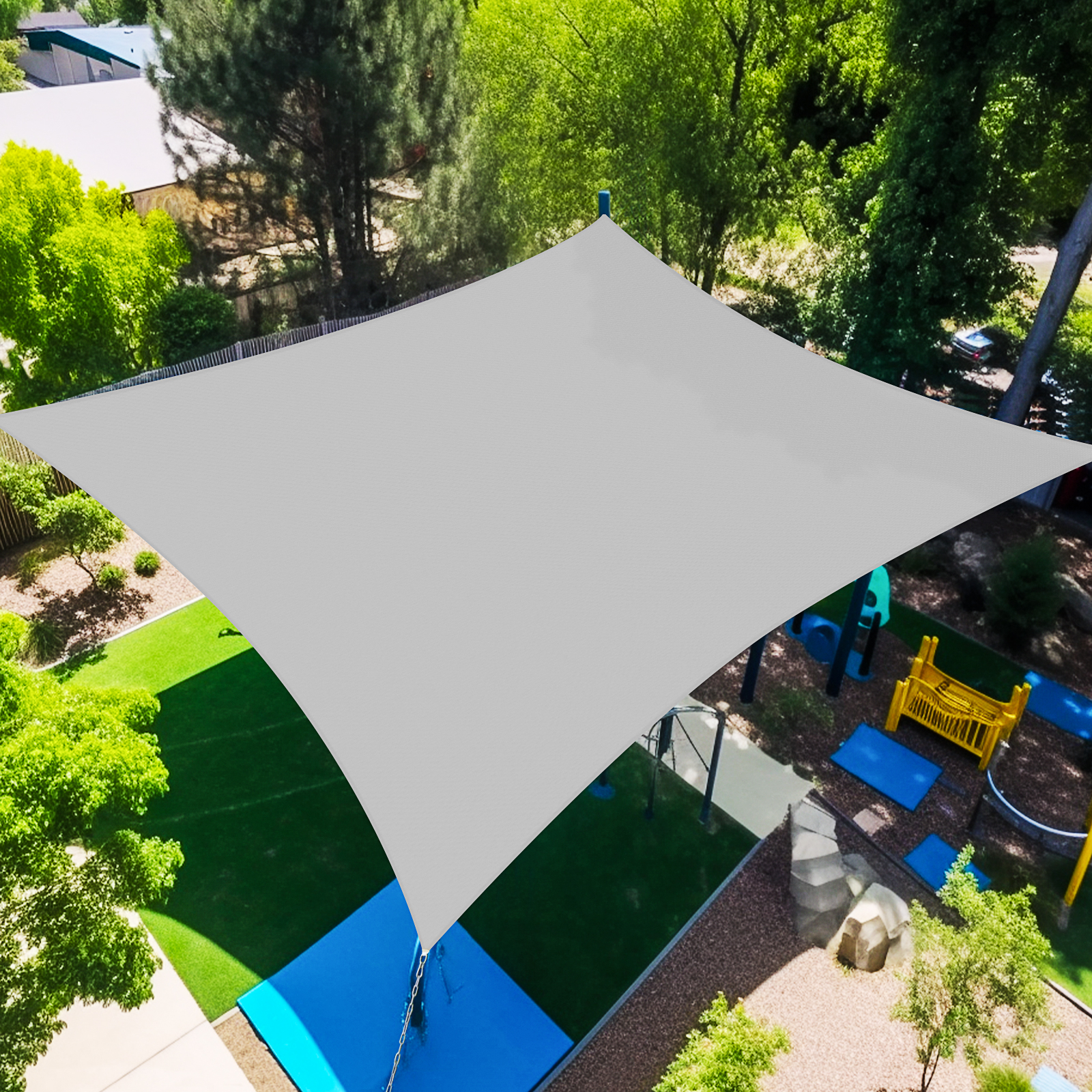 Shade&Beyond 18'x18'Customize Light Gray Sun Shade Sail Commercial ...