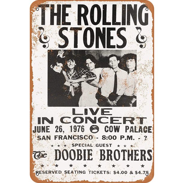 Placa Metal Vintage The Rolling Stones Pintura Hierro Rectangular ...