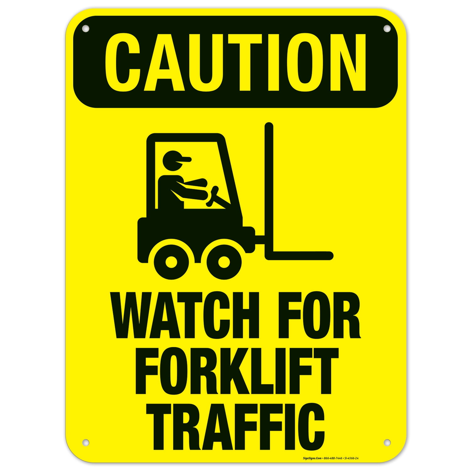 Watch For Forklift Traffic Sign, OSHA Caution Sign, (SI-4566) - Walmart.com