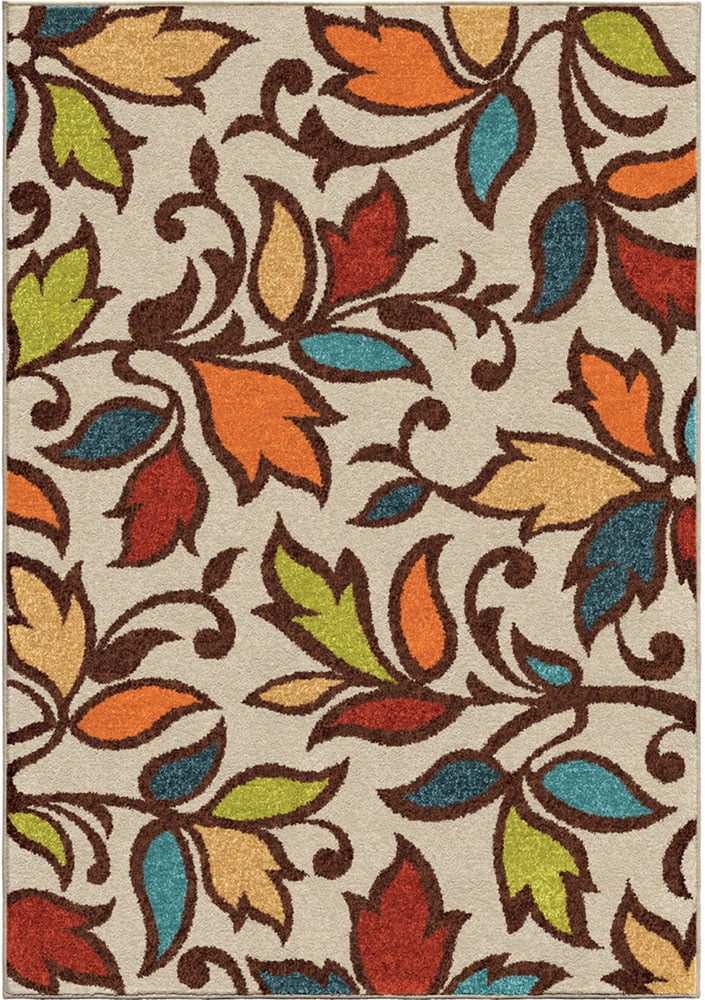 Orian Veranda Area Rugs - 2342 Transitional Floral Patio Vines Curls ...