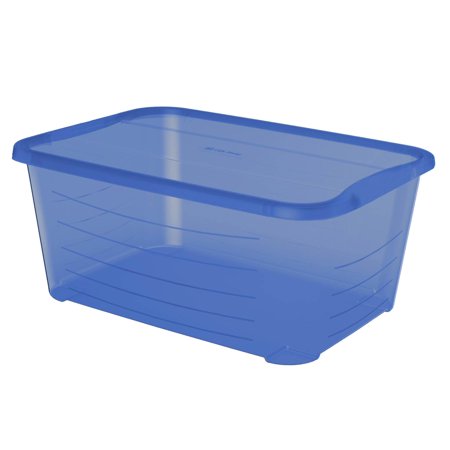 Life Story 5.5 Quart Rectangular Blue Plastic Protective Storage Tote ...