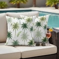 2 Pack Outdoor Waterproof Throw Pillow Covers,Watercolor Green Palm ...