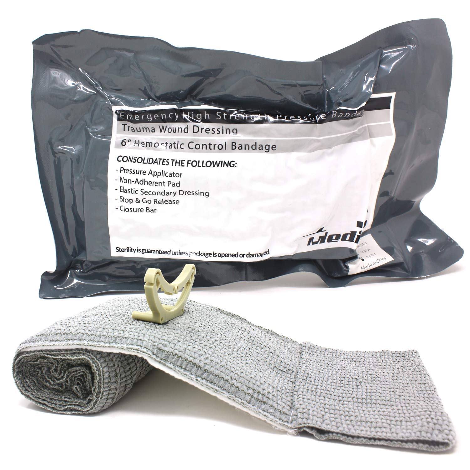 MediTac Emergency High Strength Pressure Bandage Trauma Wound Dressing ...