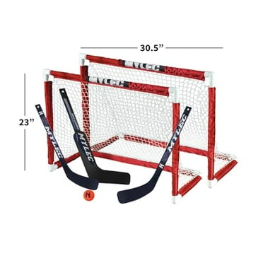 Warrior Pro Mini Metal Hockey Goal Combo Set - 30" Net, 2 Mini Player ...