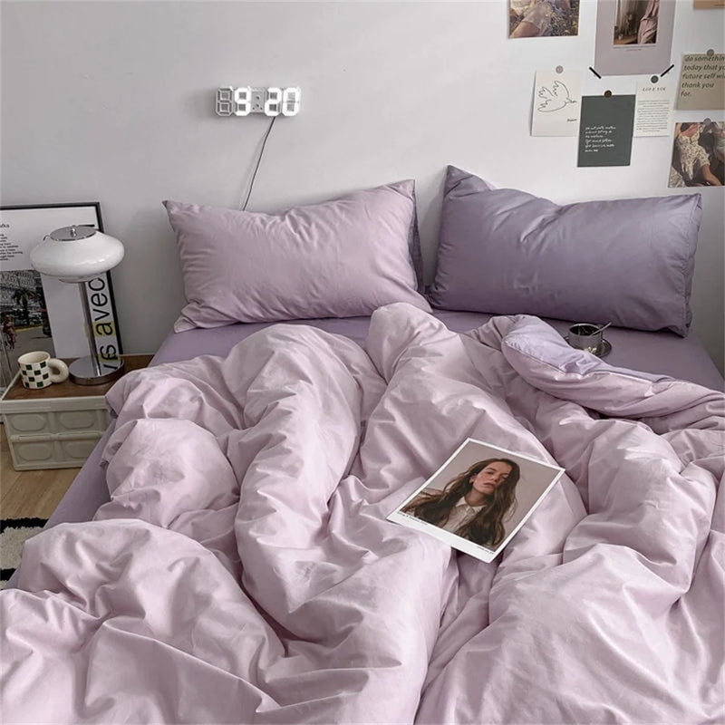 Ins Color Sólido Ropa de Cama Niños Niñas Twin Queen Tamaño Funda ...