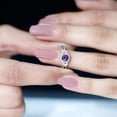 0.45ct Round Solitaire Purple Amethyst Split Shank 925 Sterling Silver ...
