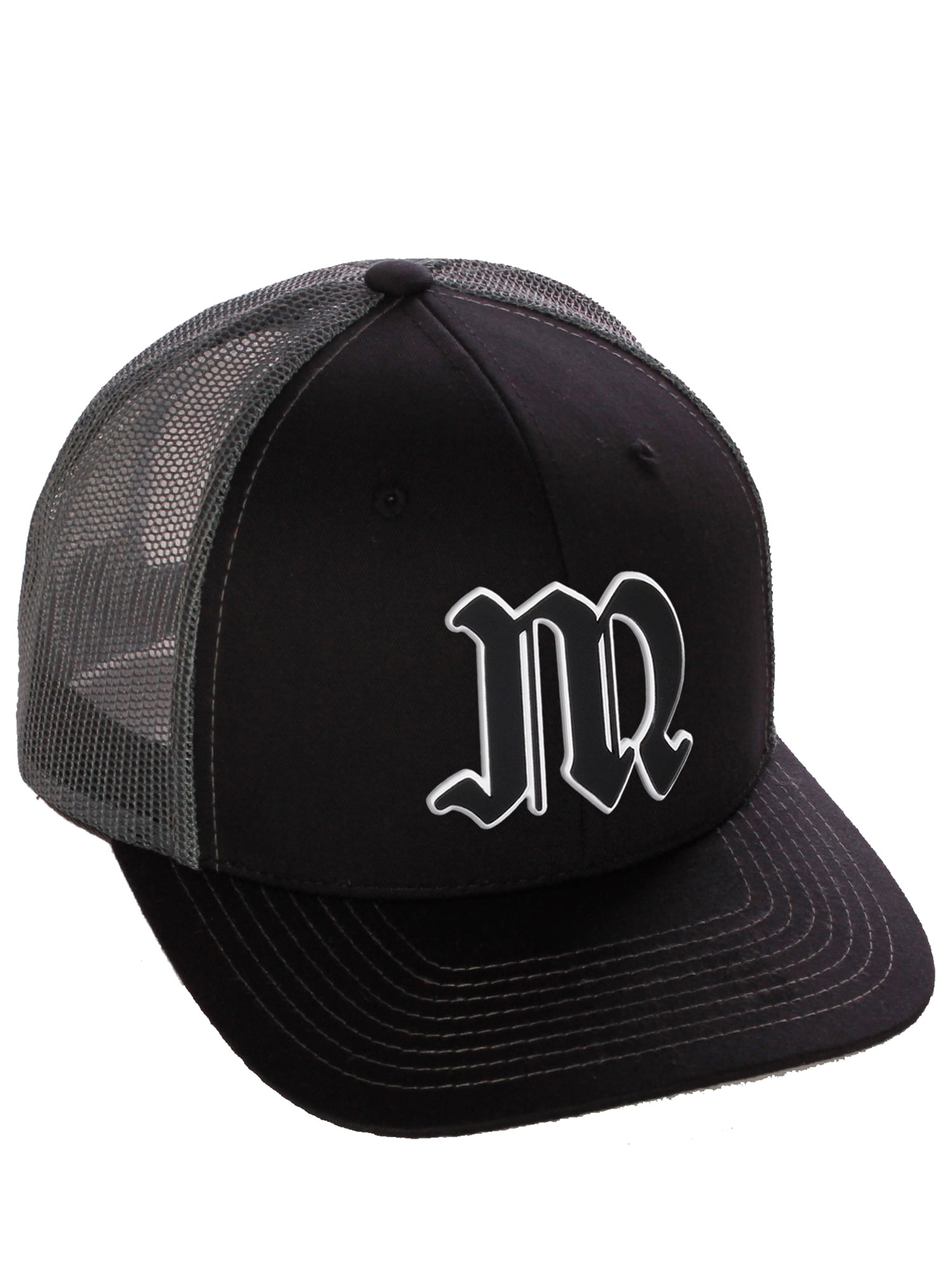 Daxton Classsic Baseball Trucker Hat Old English A to Z Letters Numbers ...