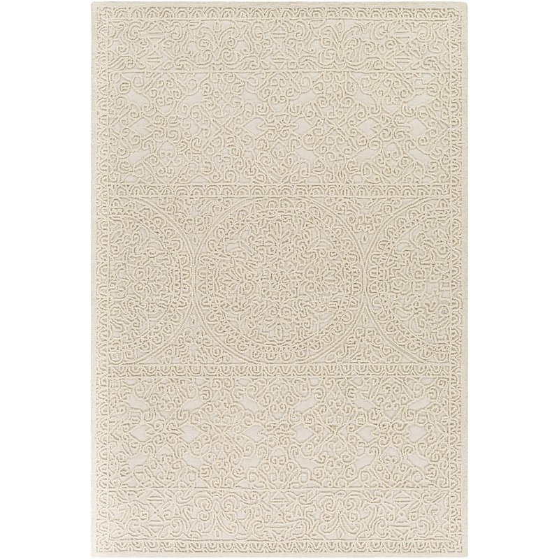 Surya Elegance EGC-2305 30x48" Rectangle Traditional Wool Rug in Cream ...