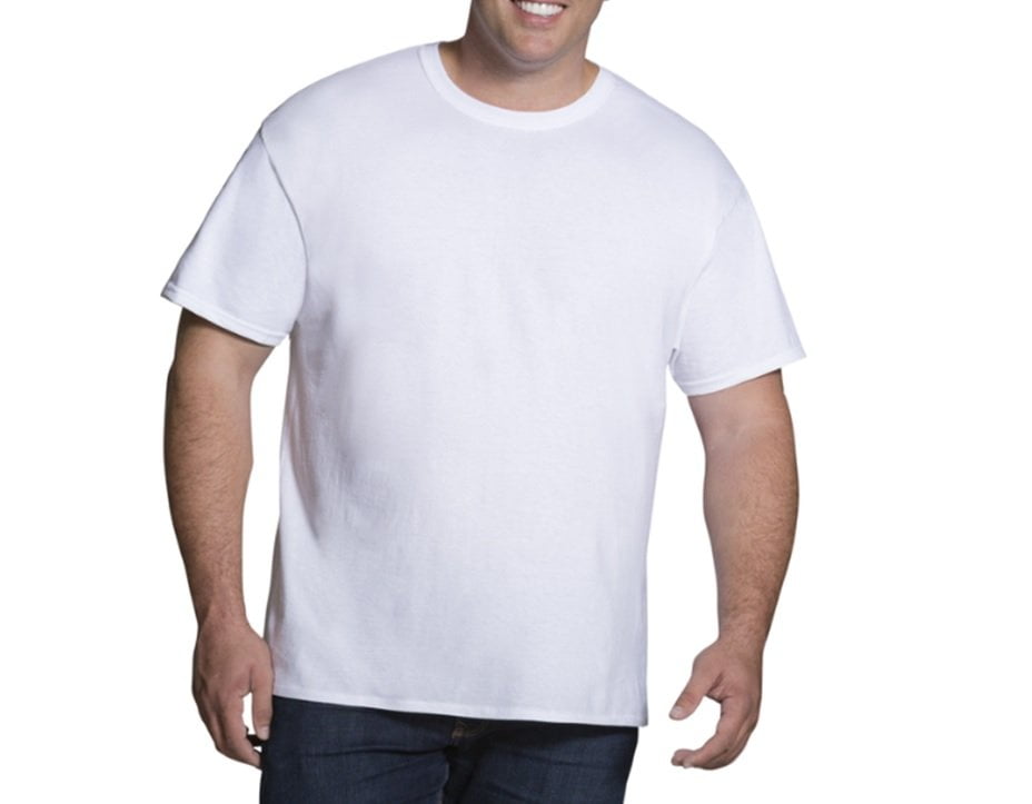 Fruit of the Loom Men's Big Size Crew T-Shirts Pack of Three White, 3XB ...