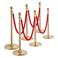 Costway 6Pcs Stanchion Posts Queue Pole Retractable Red Belt Crowd ...