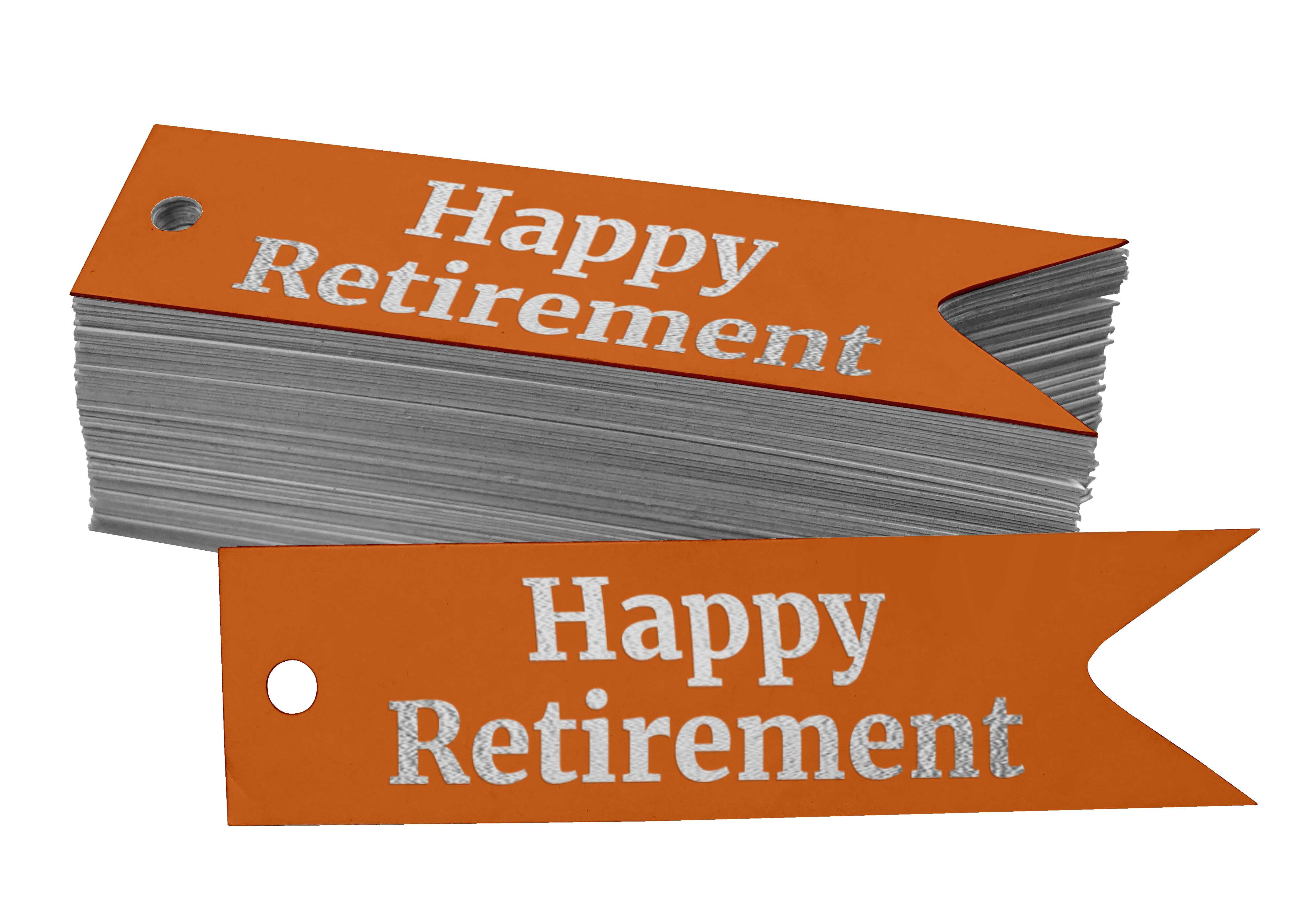 Inkdotpot Silver Foil Paper Hang Tags Happy Retirement Favor Tags 100 ...