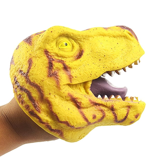 Wrea Dinosaur Puppet Vinyl Dinosaur Hand Puppet Realistic Dinosaur Head ...
