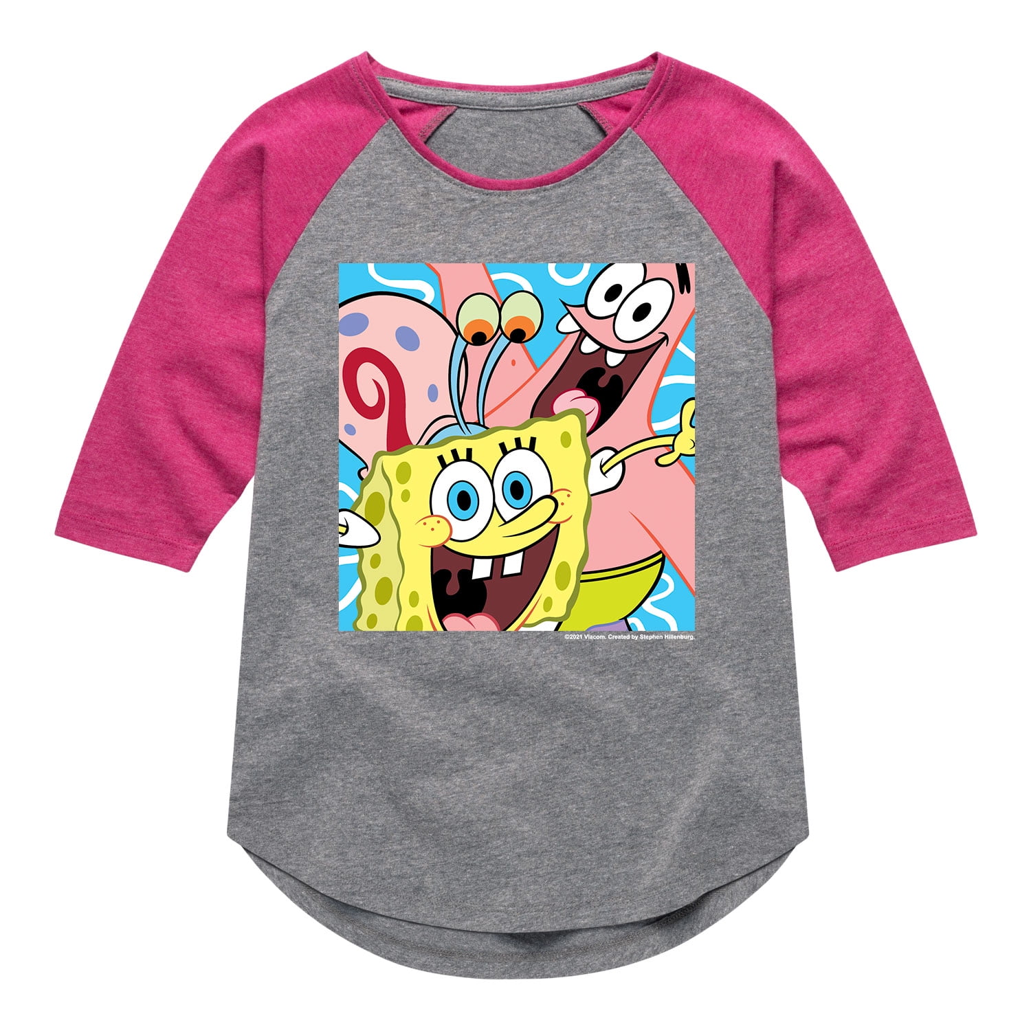 SpongeBob SquarePants - Patrick Gary - Girls Shirt Tail Raglan ...