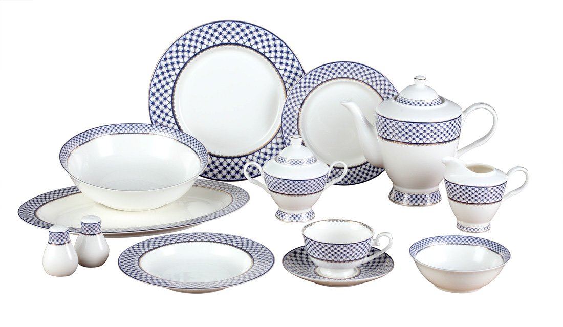 Euro Porcelain 57-pc Banquet Dinnerware Set, Luxury Bone China ...
