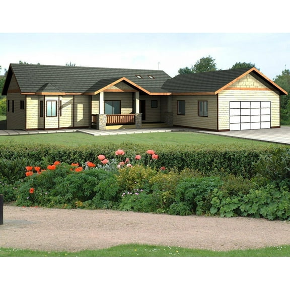 001-2247: ICF Ranch 3 Bed, 3 Bath Luxury Home Plan, 3732 Sq Ft: Full ...